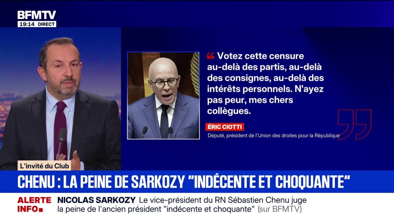 Politique: pour Sébastien Chenu, vice-président du RN, "la droite s'est ...