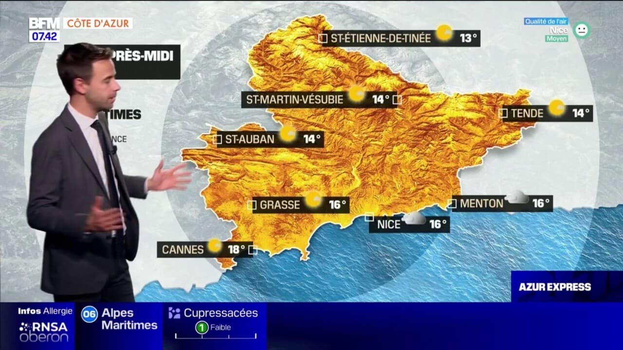 Météo Côte d’Azur: des nuages de plus en plus marqués au fil de la ...