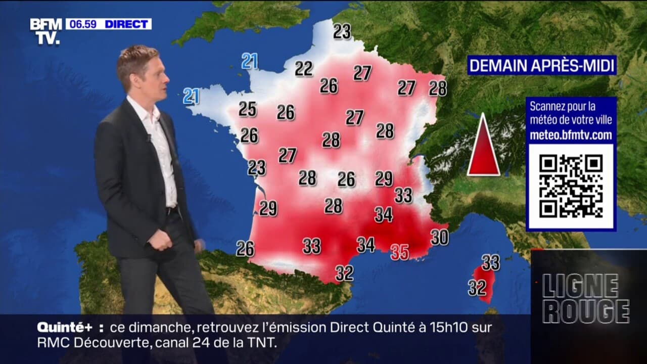Un temps plus calme après les orages, et des températures élevées dans le sud-est de la France ...