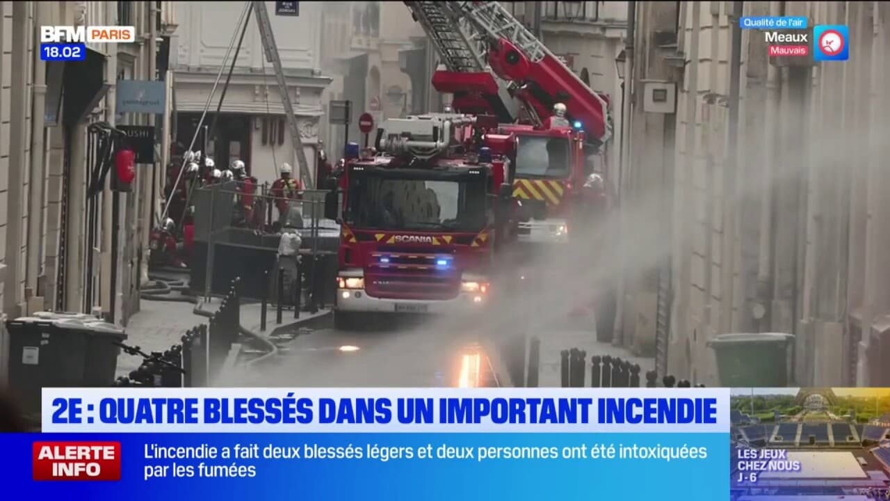 Paris: 4 blessés dans un important incendie dans le 2e arrondissement