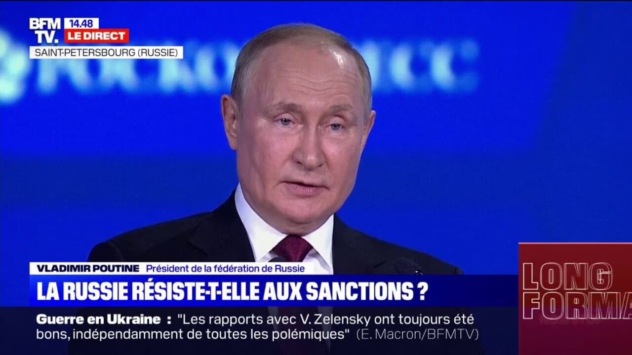 On A Voulu écraser Léconomie Russe Déclare Vladimir Poutine Lors D