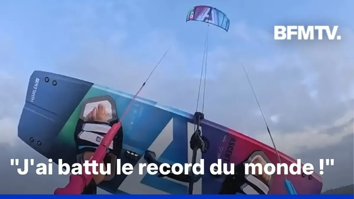 Kitesurf: le Français Clément Huot bat le record du monde du saut le ...