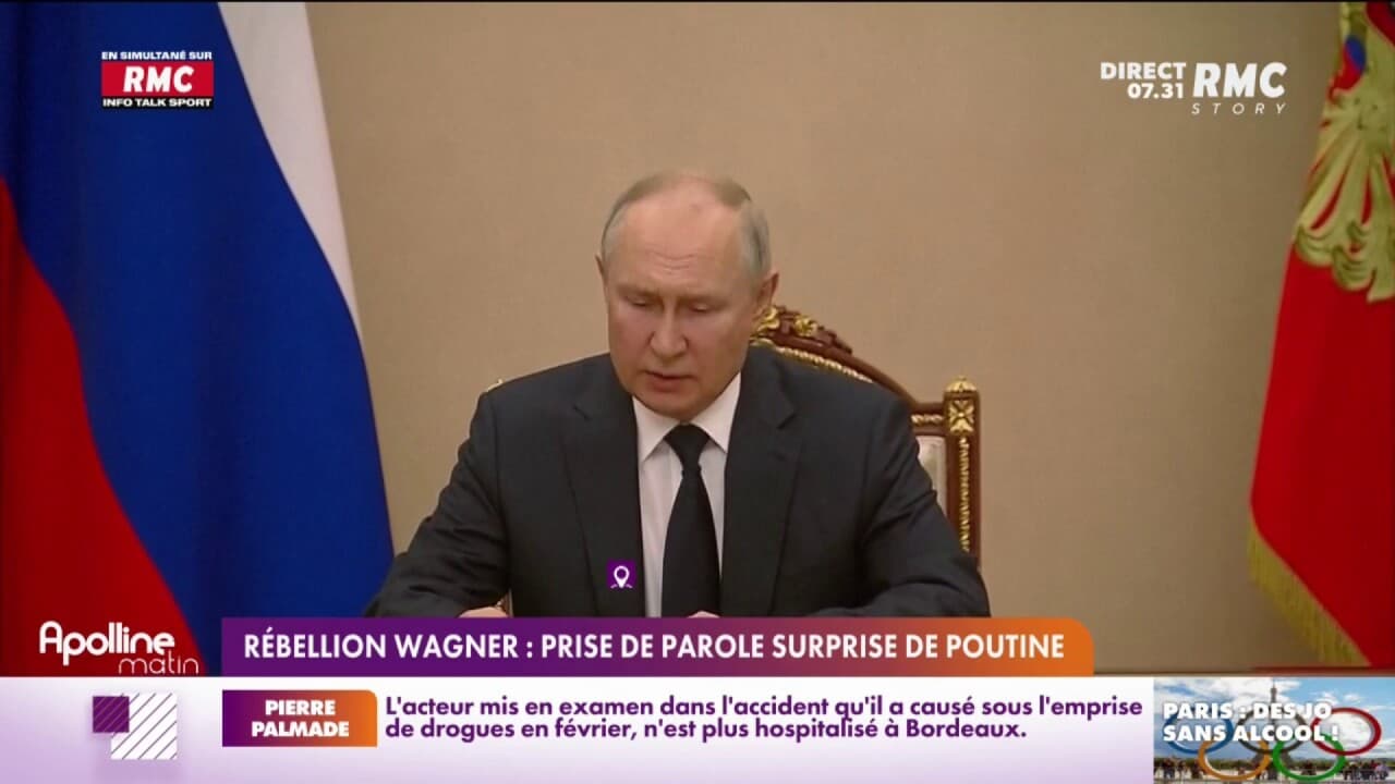Rébellion Wagner : prise de parole surprise de Poutine