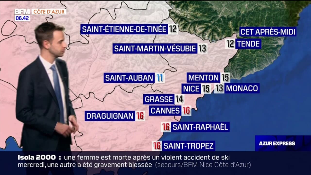 Météo Côte d’Azur: une fin de semaine sous les nuages, jusqu'à 15°C à ...