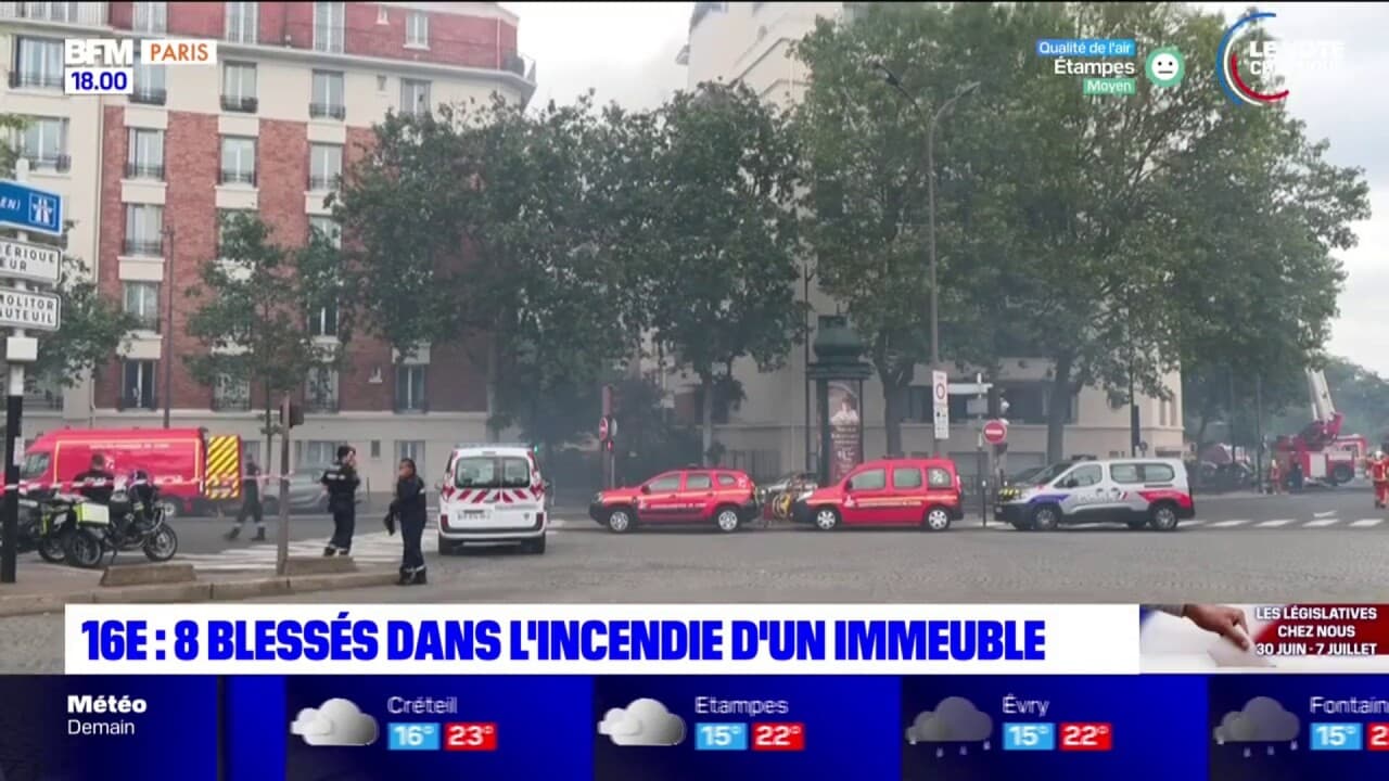 Paris: un incendie fait huit blessés, dont six pompiers dans le 16e arrondissement