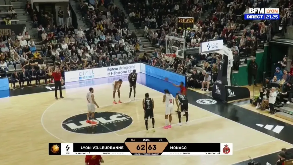 Asvel -Monaco : c'est serré sur le parquet de l'Astroballe
