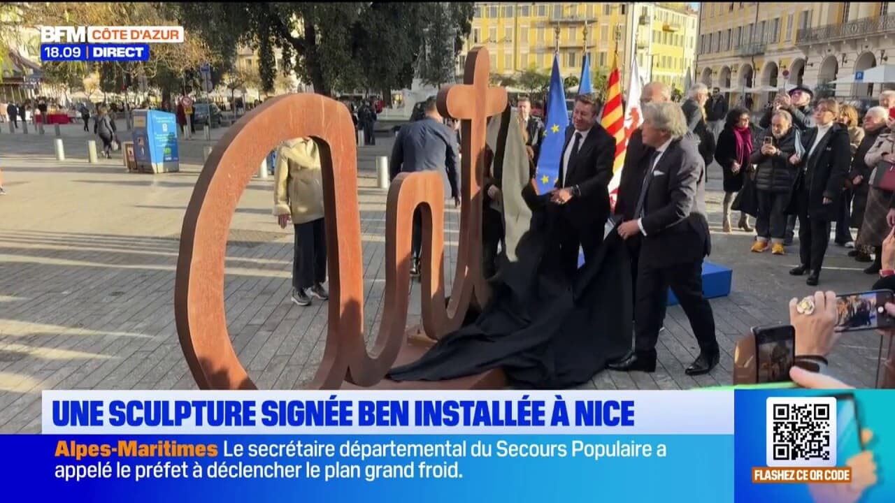 Une sculpture signée Ben installée place Garibaldi à Nice