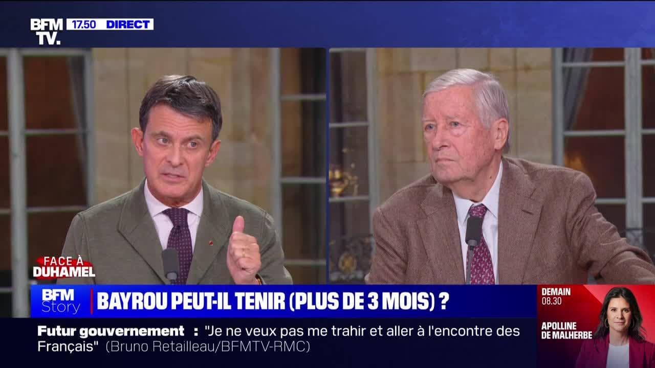 Face à Duhamel: Manuel Valls - François Bayrou peut-il tenir plus de ...