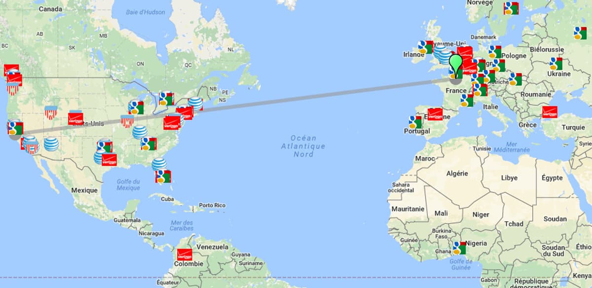 Cette carte montre comment la NSA écoute toutes vos communications sur ...