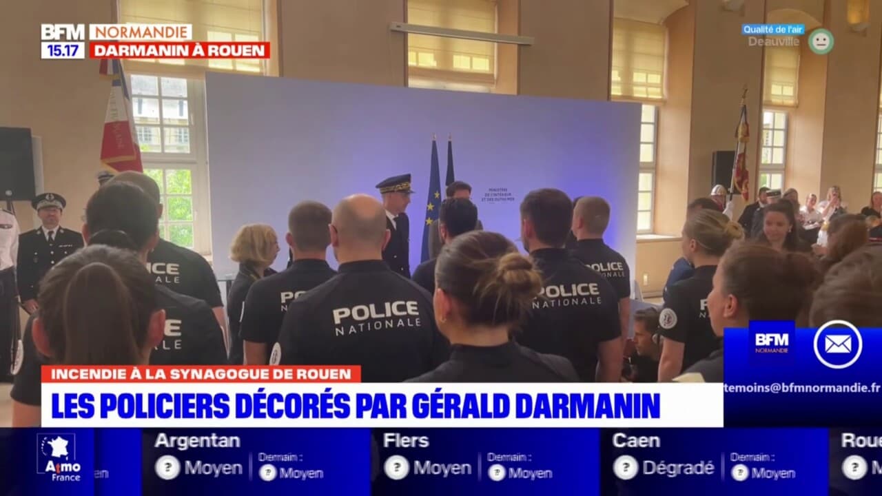 Synagogue De Rouen Gérald Darmanin A Décoré Les Policiers Et Pompiers
