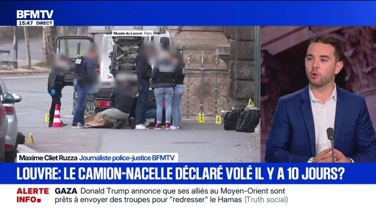 Vol au Louvre : le camion nacelle avait été déclaré volé neuf jours ...
