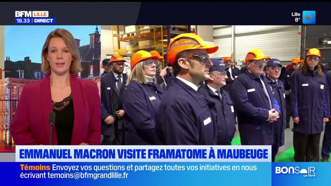 Nord: Emmanuel Macron en visite de l'usine Framatome à Maubeuge
