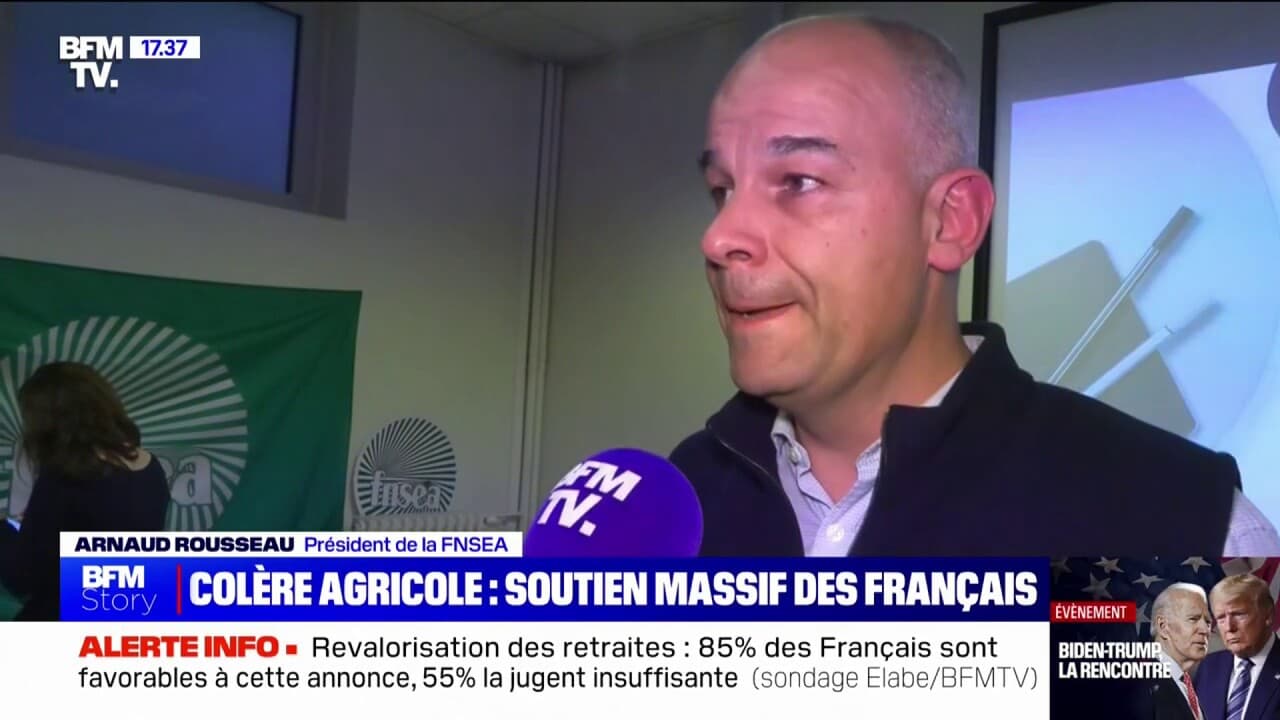 "Ça nous va droit au cœur": Arnaud Rousseau (FNSEA) réagit au soutien ...