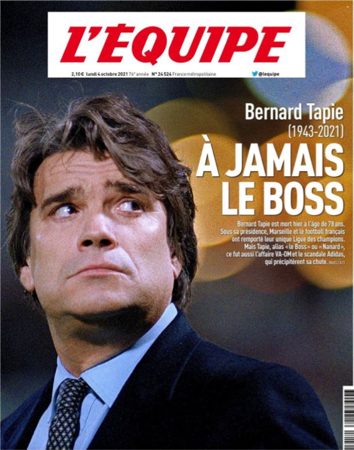 Mort de Bernard Tapie: la presse française salue "le boss"