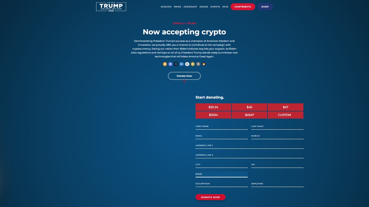 Présidentielle américaine: Donald Trump accepte désormais les dons en cryptos pour sa campagne