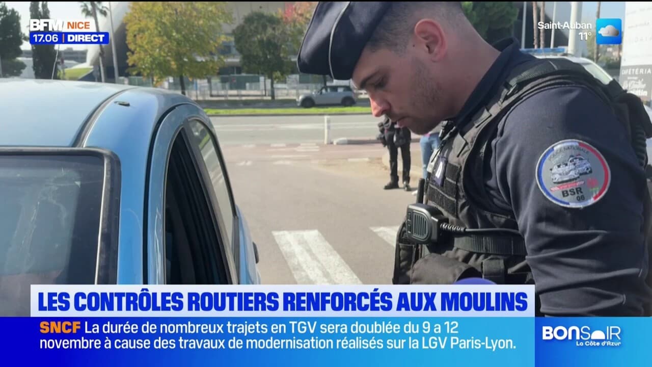 Nice: les contrôles routiers renforcés aux Moulins