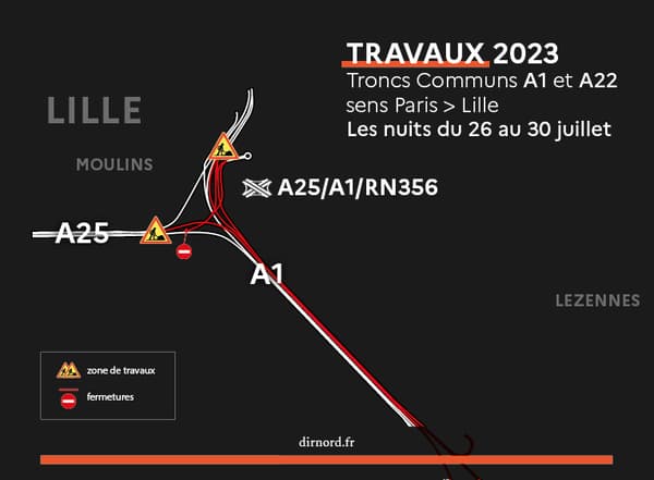 Lille: des travaux prévus du 10 juillet au 13 août sur l'A1, des ...