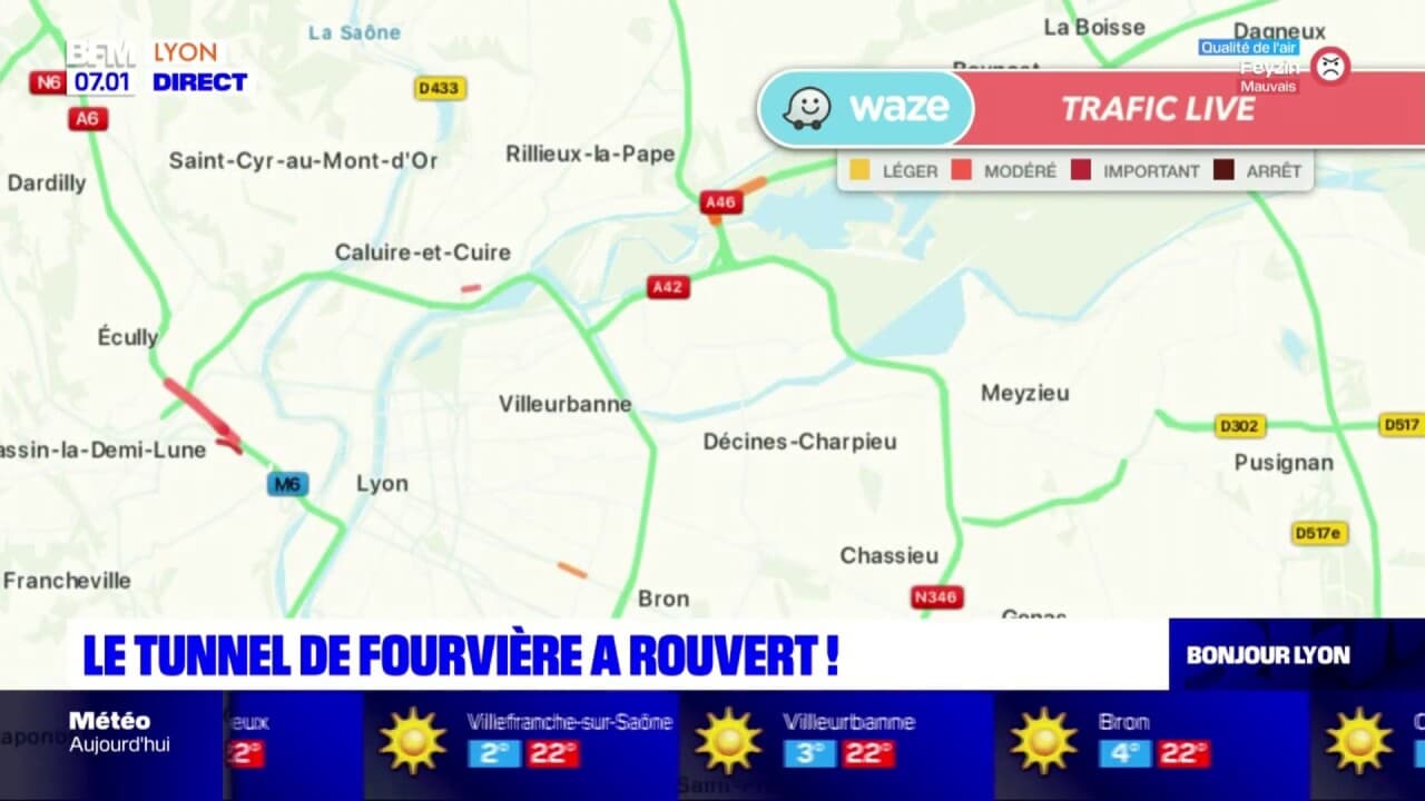 Lyon: le tunnel de Fourvière a rouvert ce lundi après des travaux de ...