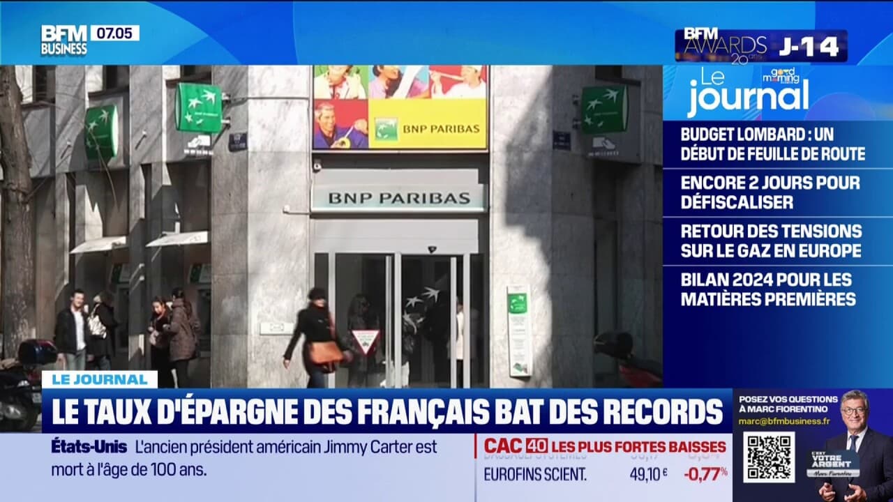Le taux d'épargne des Français bat des records Le taux d'épargne des Français bat des records