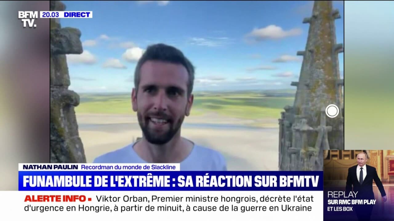 Après avoir battu le record du monde de distance en slackline, le ...