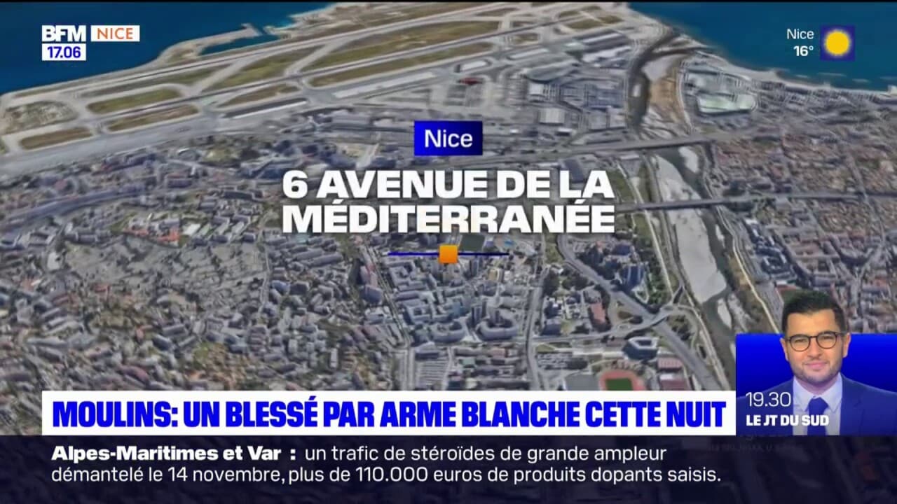 Nice: un homme blessé par arme blanche dans le quartier des Moulins