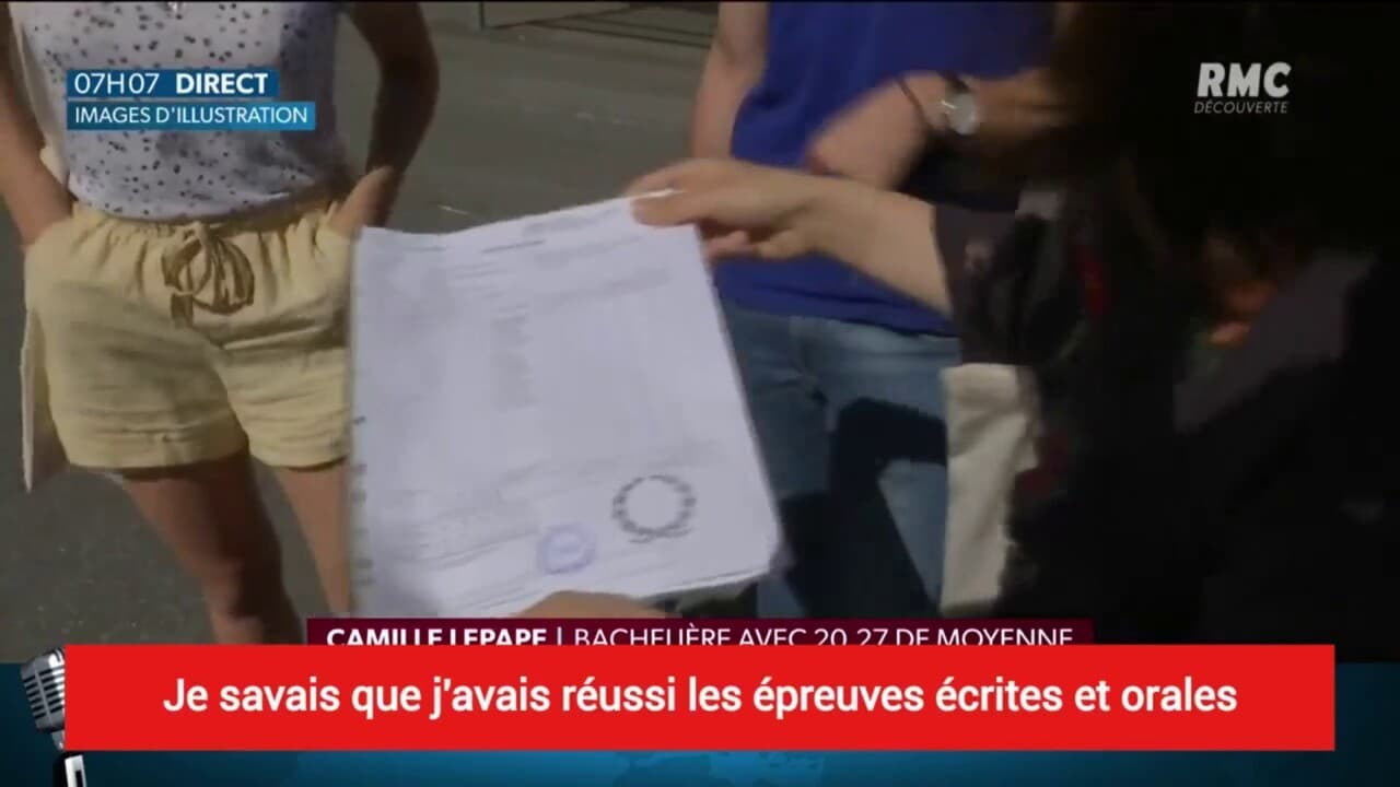 "Je ne pensais pas avoir une telle note", Camille a eu son bac avec une ...