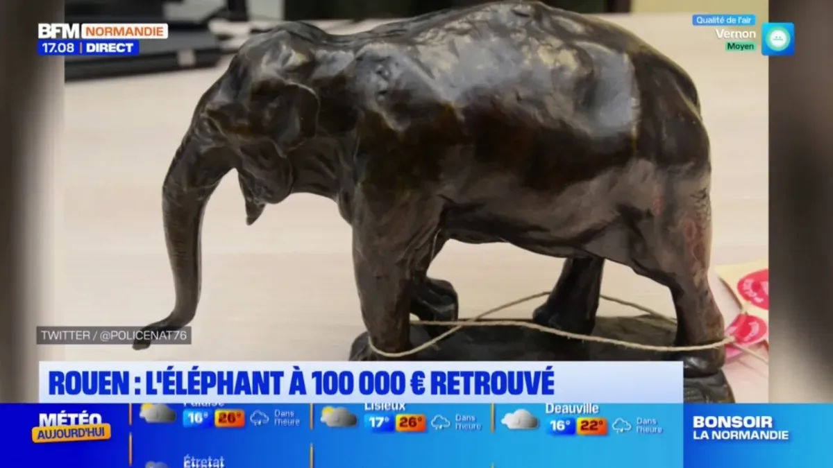 Rouen: un antiquaire interpellé après le vol d'un bronze de Rembrandt Bugatti estimé à 100.000 euros
