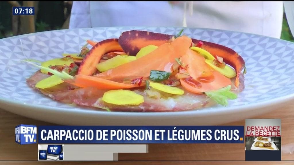 Demandez la recette: Carpaccio de poisson et légumes crus