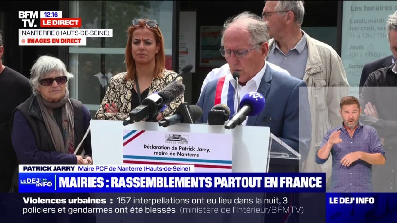 Émeutes: Patrick Jarry, maire de Nanterre, remercie "toutes celles et ...