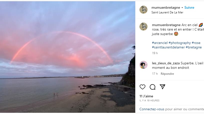 En Bretagne, un arc-en-ciel rose émerveille les habitants