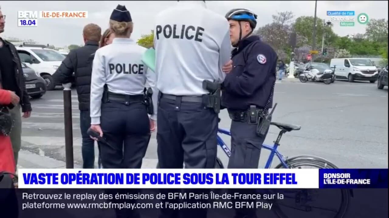 Paris: vaste opération de police sur les Champ-de-Mars Paris: vaste opération de police sur les Champ-de-Mars