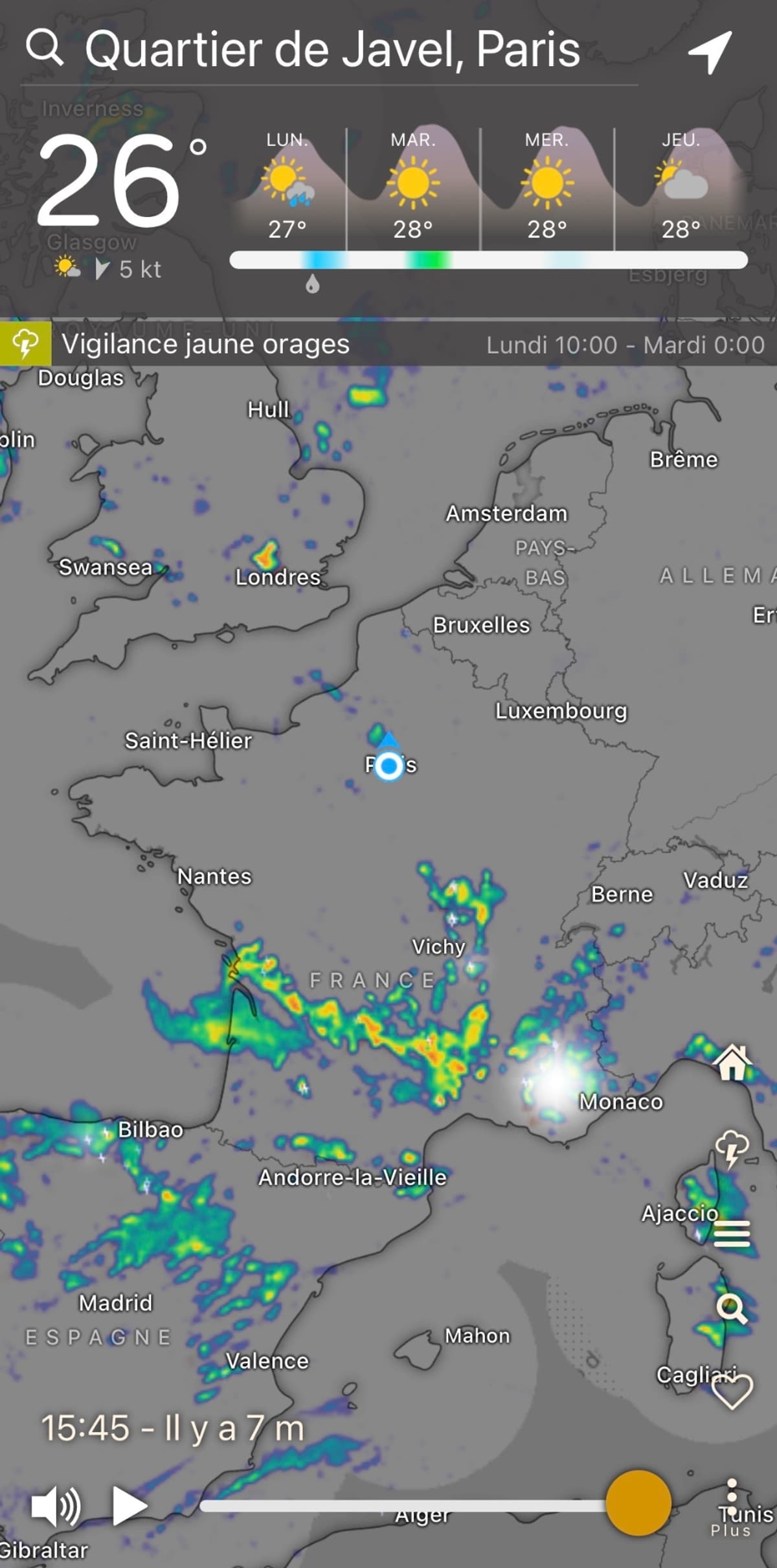 Orages: trois applications pour anticiper les précipitations à venir