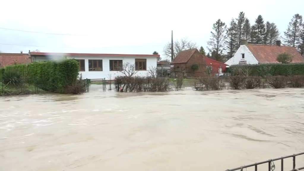 Tempête Gérard: la commune de Recques-sur-Hem inondée en raison des crues