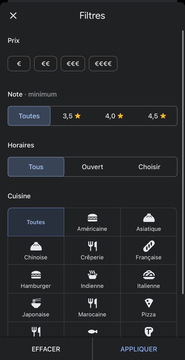 Près de chez vous ou en vacances: comment trouver de bons restaurants sur Google Maps?