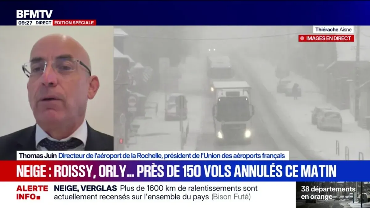 Neige-verglas: "Les aéroports parisiens et du nord-ouest sont les plus ...