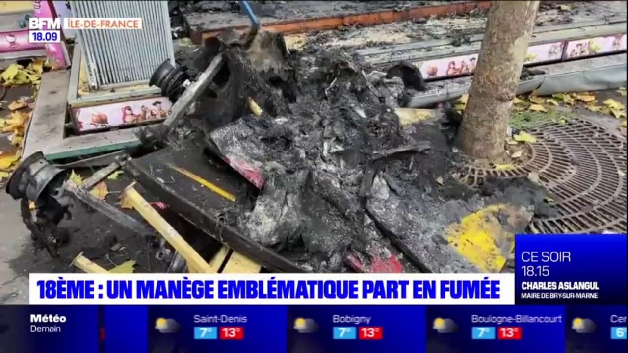 Paris: un manège emblématique du 18e arrondissement part en fumée
