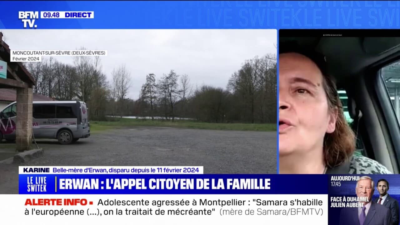 "La justice nous met un peu de côté", affirme la belle-mère d'Erwan, disparu depuis le 11 ...