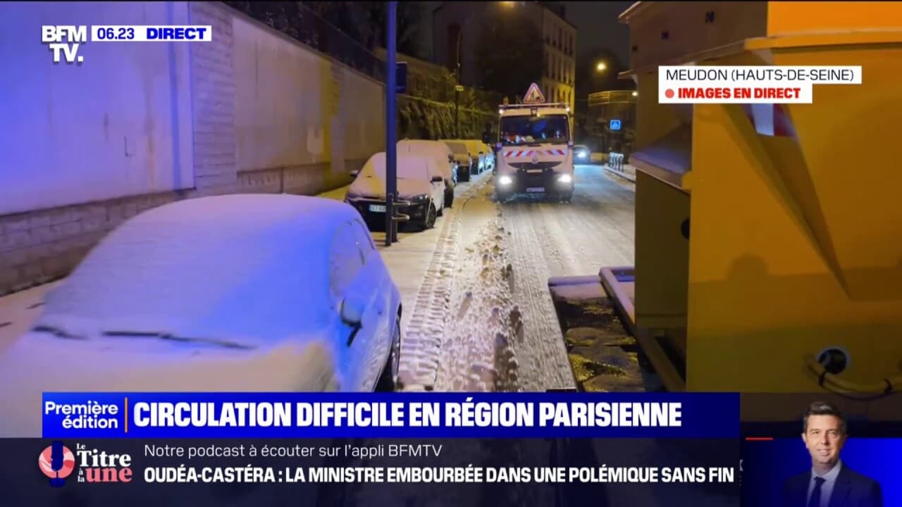 Neige verglas: les saleuses en action à Meudon