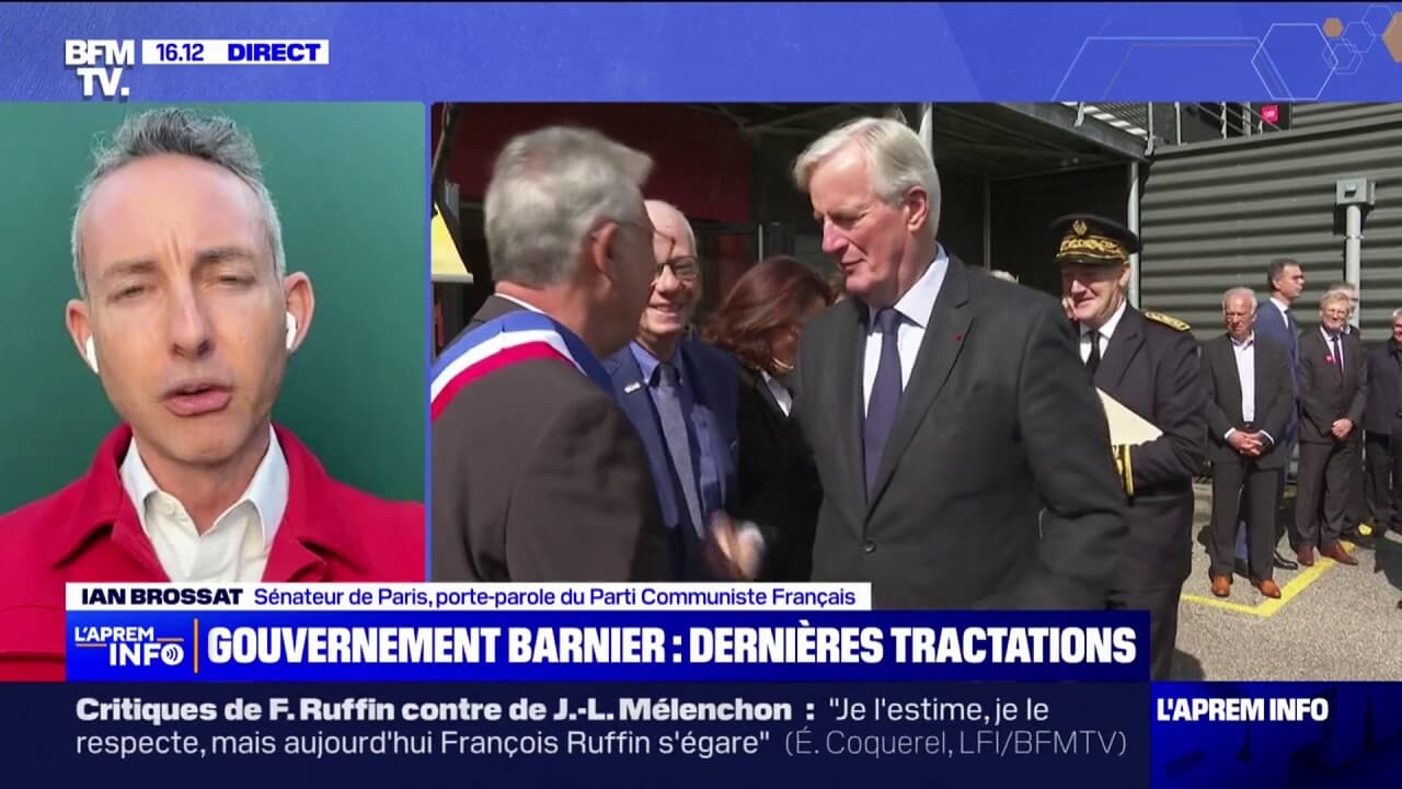 Ian Brossat (sénateur PCF de Paris), sur Michel Barnier: "Mon sentiment ...