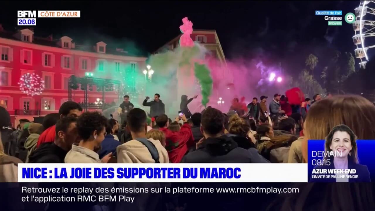 Côte d'Azur: la joie des supporters du Maroc, qualifié en demi-finales ...