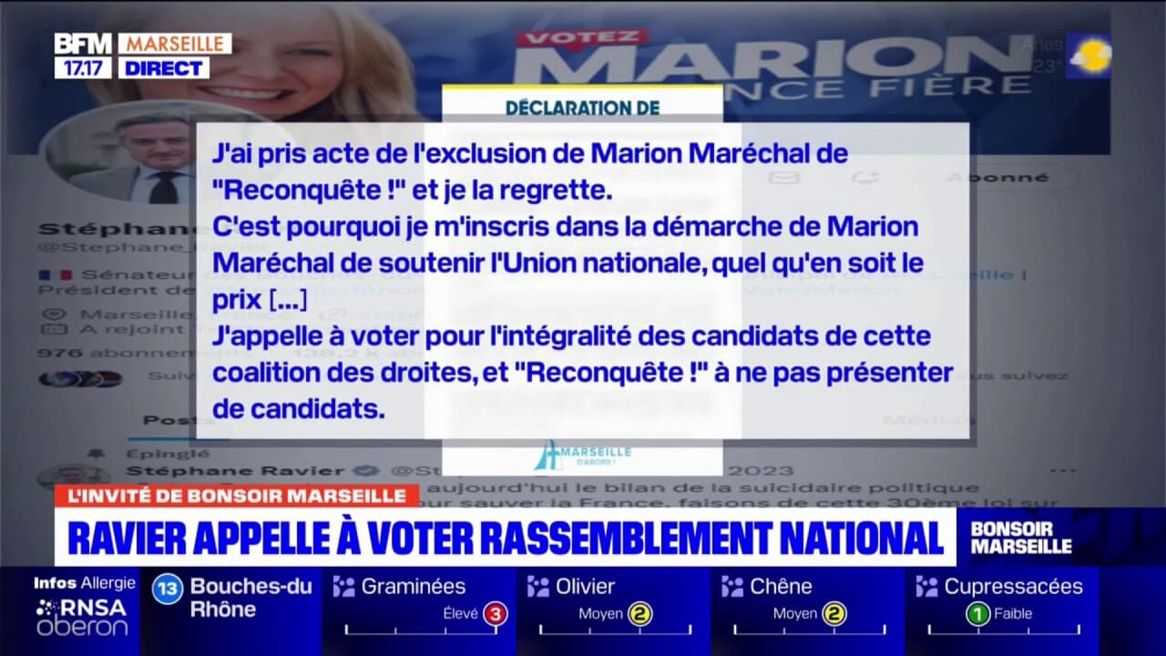 Législatives: après l'appel de Stéphane Ravier à voter pour le RN, le ...