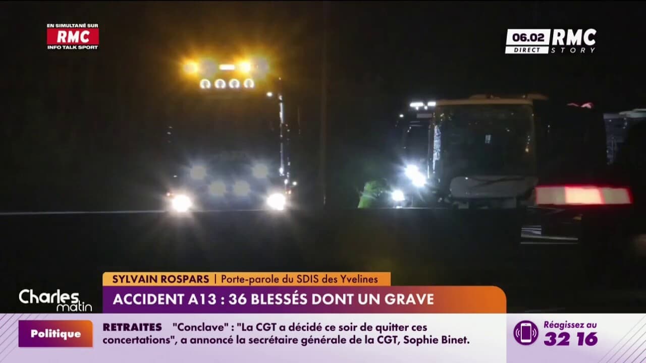 Accident A13 : 36 blessés dont un grave