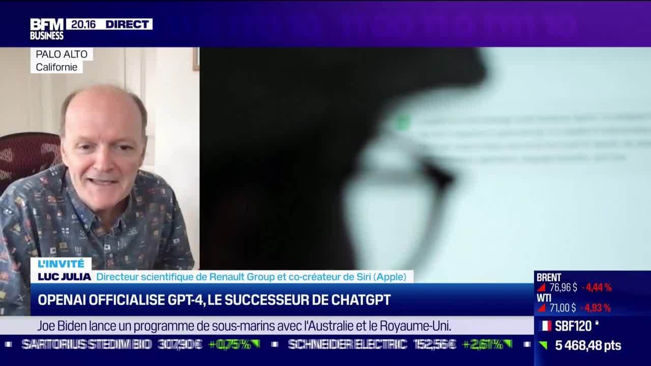 Luc Julia (Renault Group) : OpenAI officialise GPT-4, le successeur de ChatGPT - 14/03