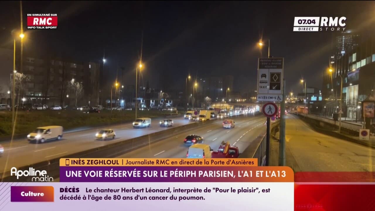Une voie réservée sur le périph parisien, l'A1 et l'A13 dès ce lundi