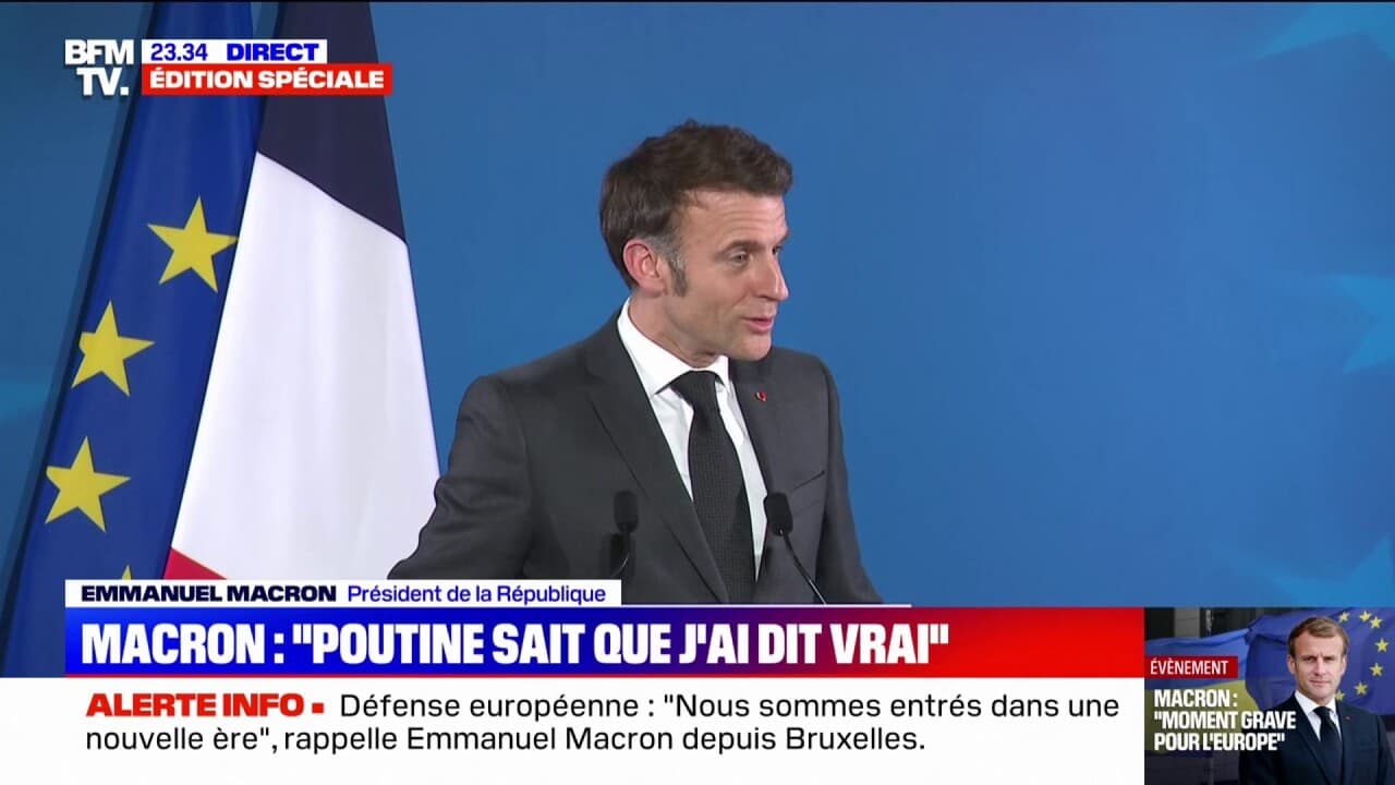 Emmanuel Macron, sur Vladimir Poutine: "Nous avons démasqué son jeu, s ...