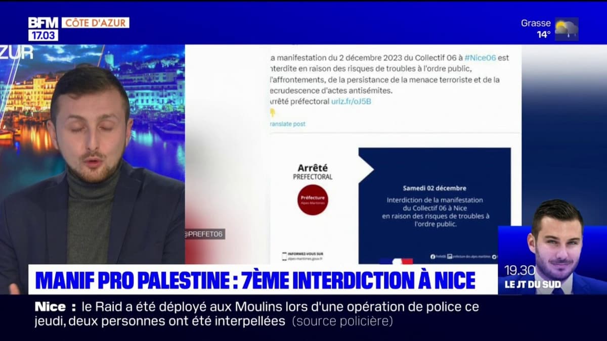 Manifestation pro-Palestine à Nice: le préfet interdit le rassemblement ...