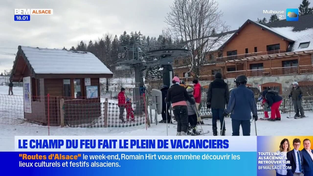 Bas-Rhin: beaucoup de skieurs sur les pistes de la station du Champ du feu