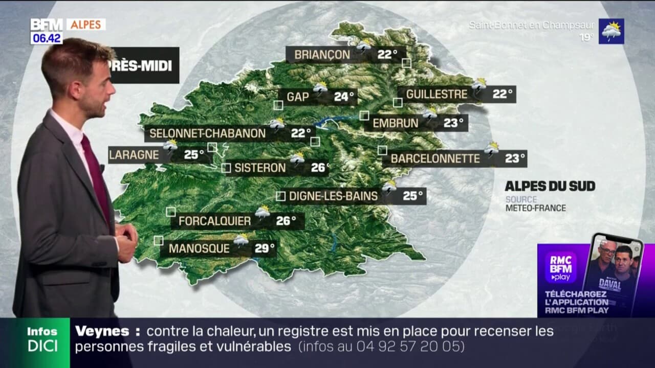 Météo Alpes du Sud: des nuages voire des orages ce mardi, 24°C prévus à Gap