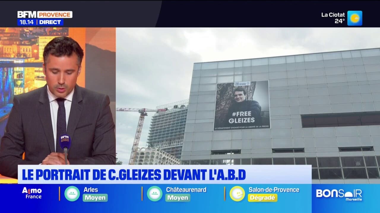 Le portrait de C. Gleizes déployé sur la façade des Archives et ...