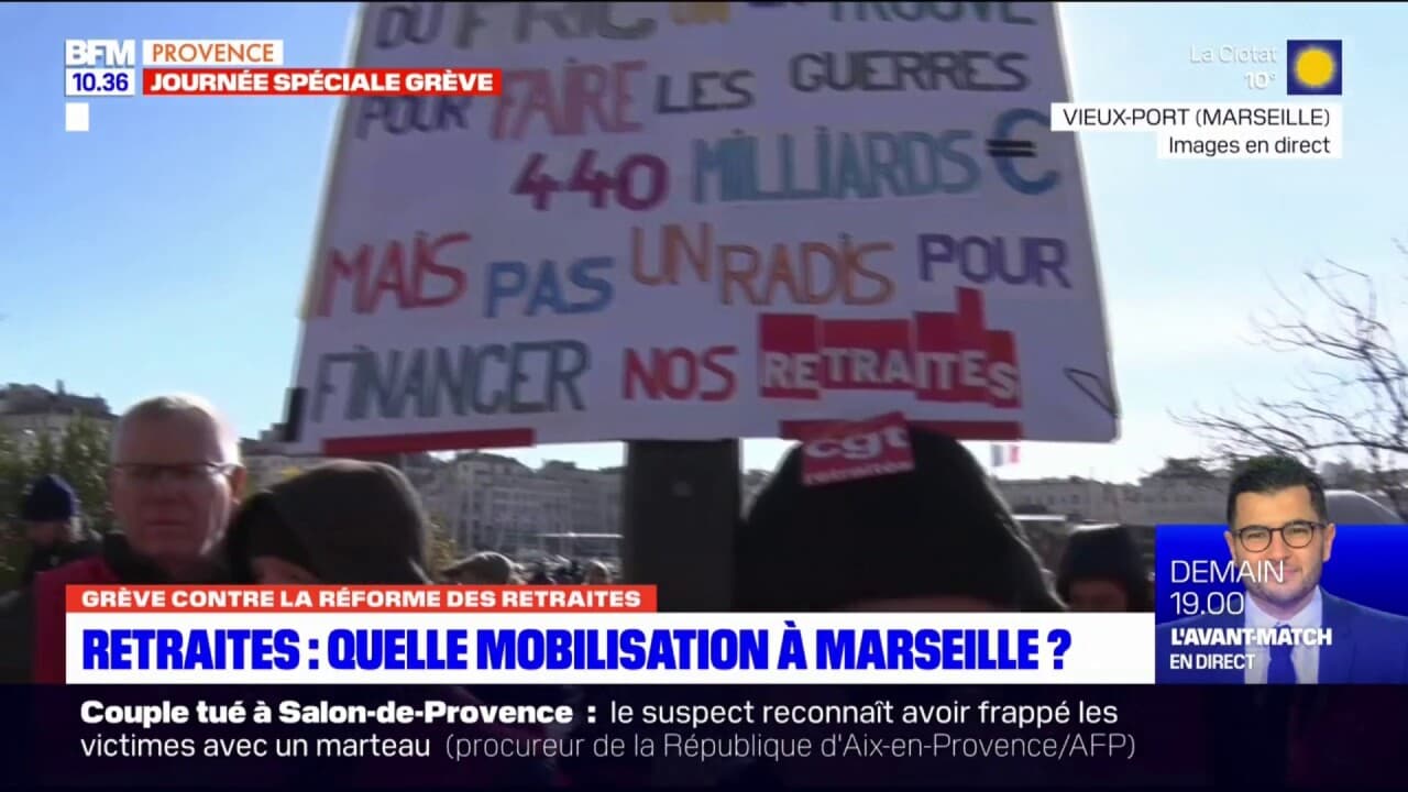 Grève du 7 février: les manifestants se rassemblent sur le Vieux-Port à ... Grève du 7 février: les manifestants se rassemblent sur le Vieux-Port à ...